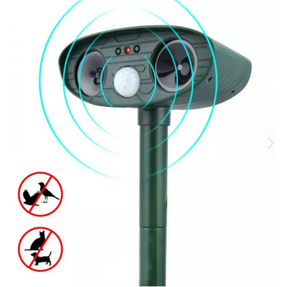 Dispozitiv solar cu ultrasunete si senzor PIR, pentru indepartarea ...